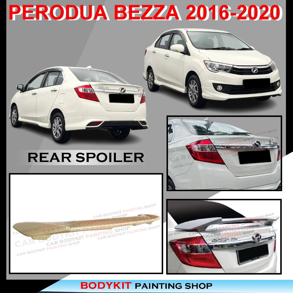 PERODUA BEZZA 2016-2020 TRD-V3 REAR SPOILER MATERIAL ABS | Shopee Malaysia