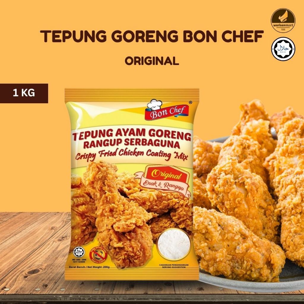 Bon Chef Tepung Goreng Ayam Original & Spicy 1KG | Shopee Malaysia