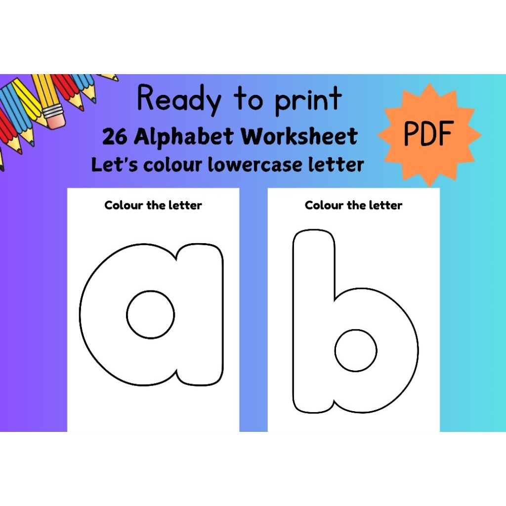 PDF | colouring Alphabet Lowercase pdf full. individual letters on each ...