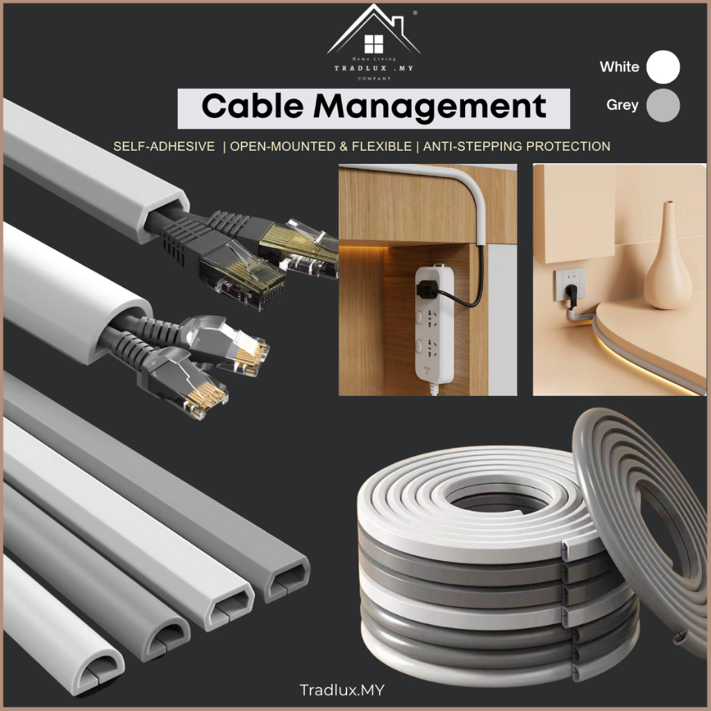 PVC Wire Trunking Self-Adhesive Cable Trunking Open-Mounted Wire Cover ...