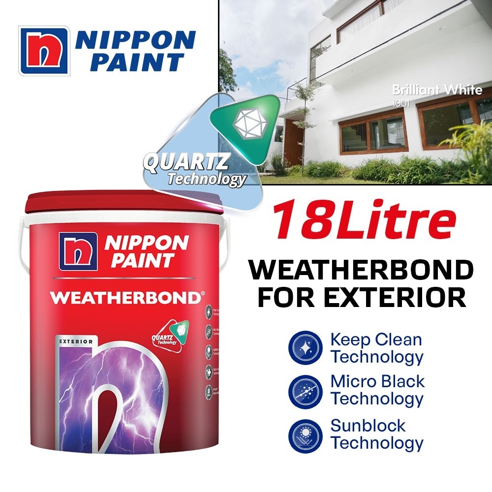 MKR 18L Nippon Paint Weatherbond with Quartz Technology Sheen Finishing ...