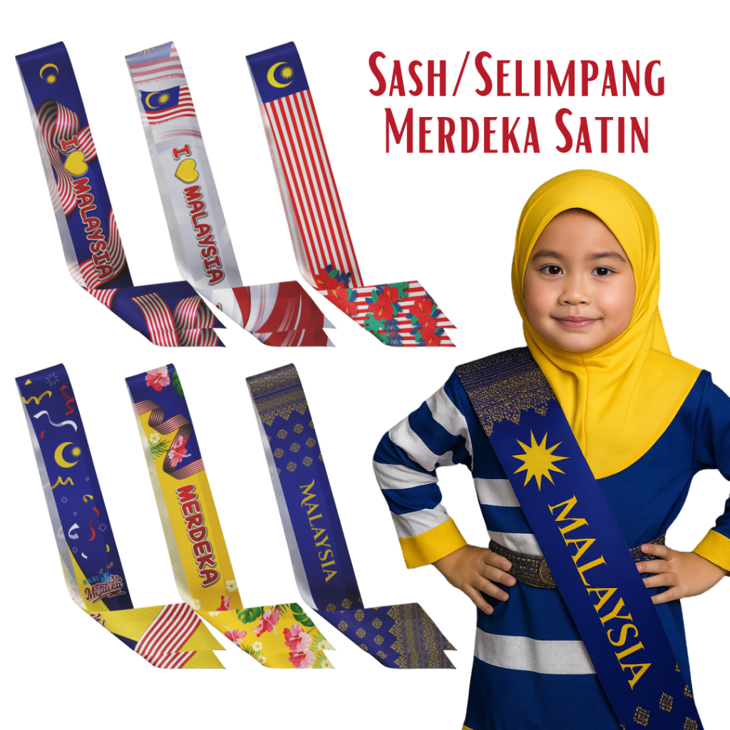 Selimpang Merdeka Sash Sticker Kanak-Kanak & Dewasa Bendera Malaysia ...