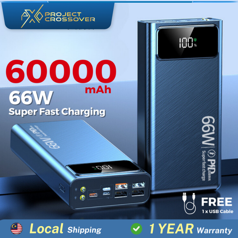 Power Bank 66W 60000mAh PD Fast Charging Powerbank Portable Charger ...