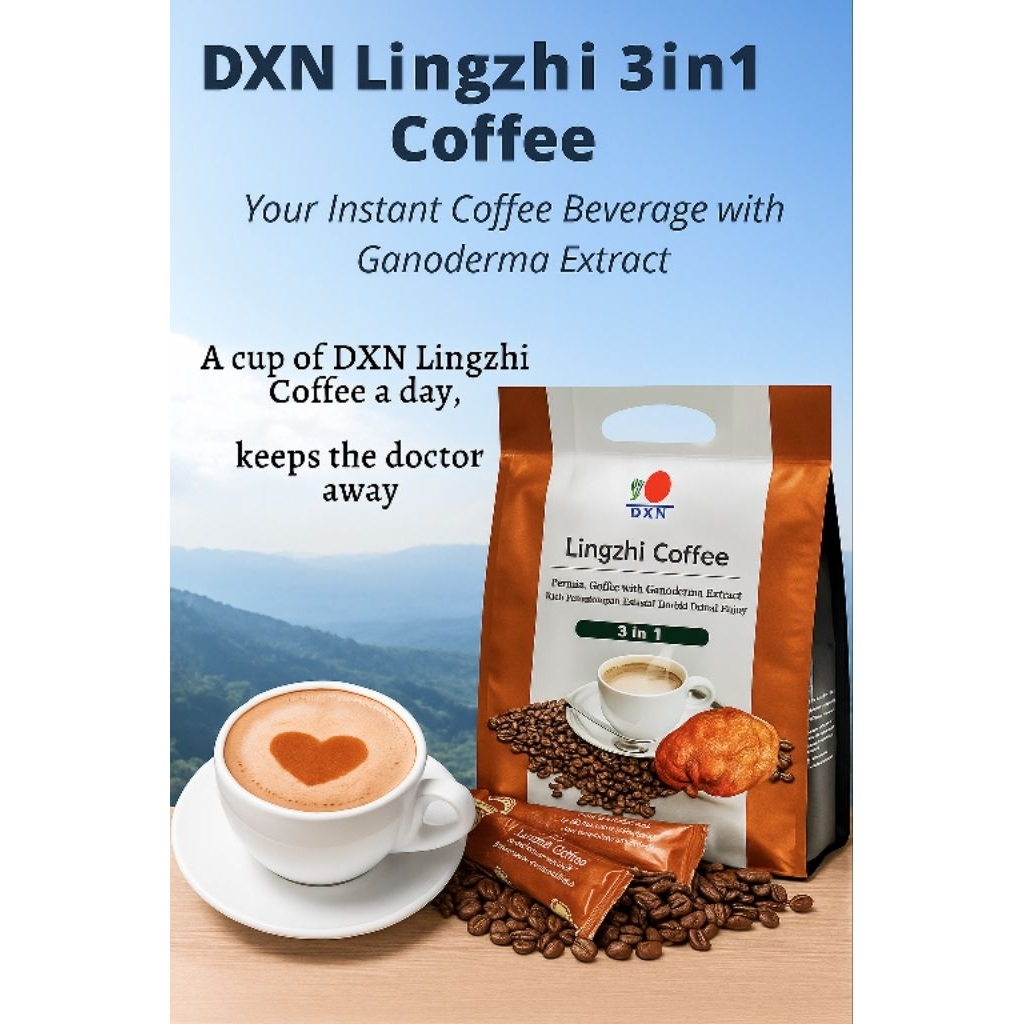 LINGZHI COFFEE ☕ 3 IN 1(20 x 21g) D.X.N Lingzhi Coffee 3in1 Ganoderma ...