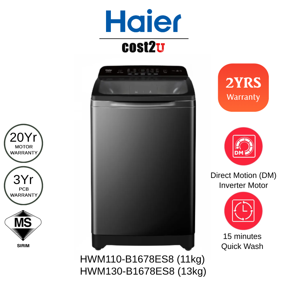 Haier 10/11/12/13/15KG Top Load Washing Machine | HWM100 HWM120 HWM150 ...
