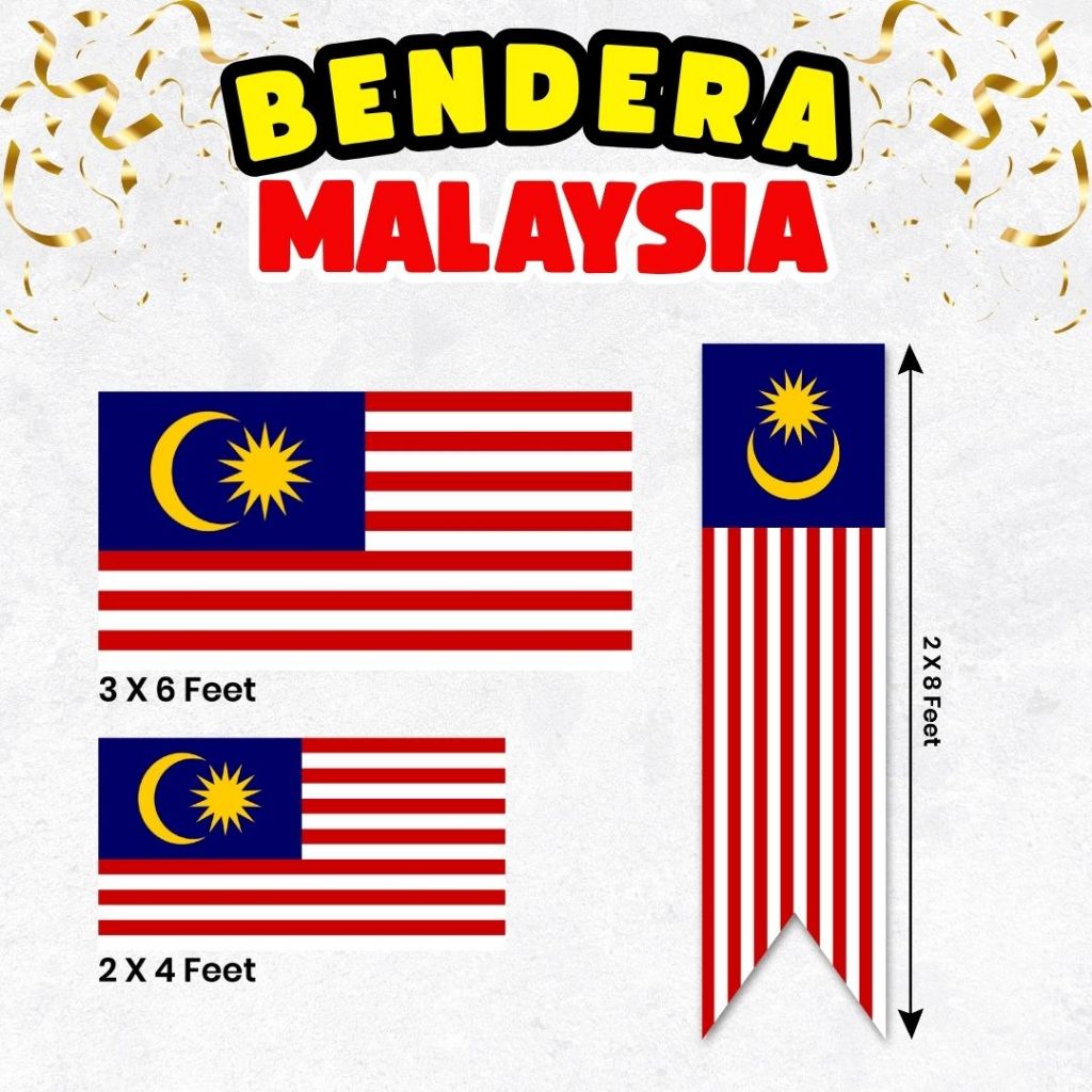 TBF Bendera Malaysia 2x4/2x8/3x6 Negeri Merdeka Bunting Malaysia States ...