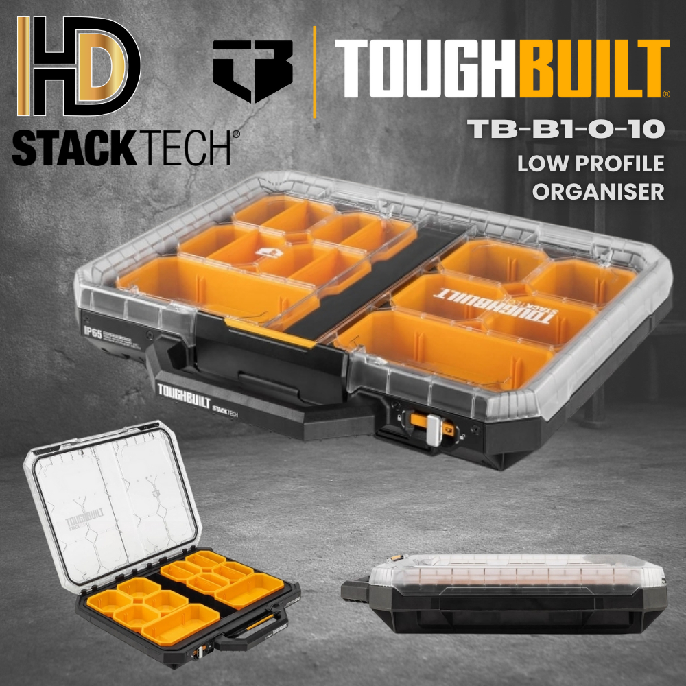 TOUGHBUILT STACKTECH Low Profile Organizer / Heavy Duty STACKTECH Low ...