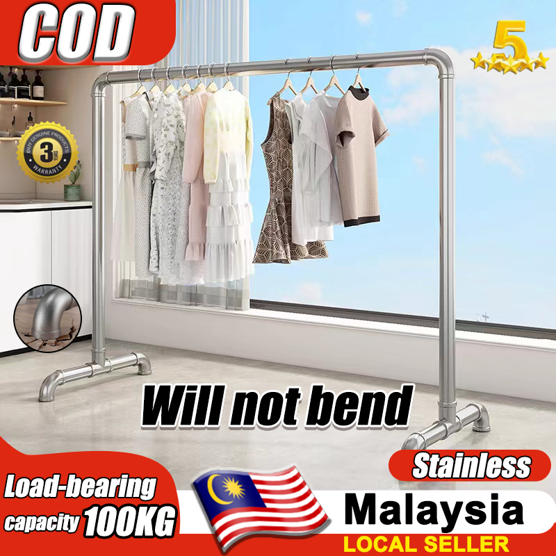 🔥Ampaian baju Stainless Steel Clothes Drying Rack Strong ampai baju clothes rack Rak baju besi ...