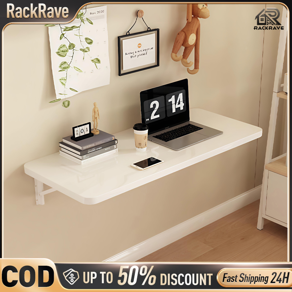 Wall-Mounted Shelf Foldable Table Wall-Hanging Punch-Free Wooden Plank ...