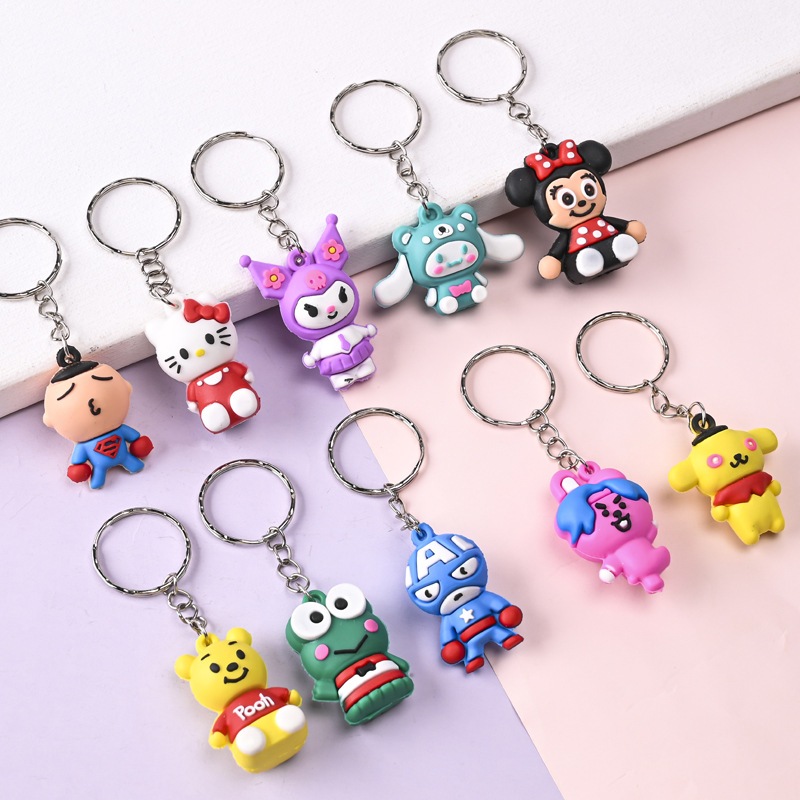 keychain 3D PVC lembut cartoon keychain cute cartoon keychain pendant ...