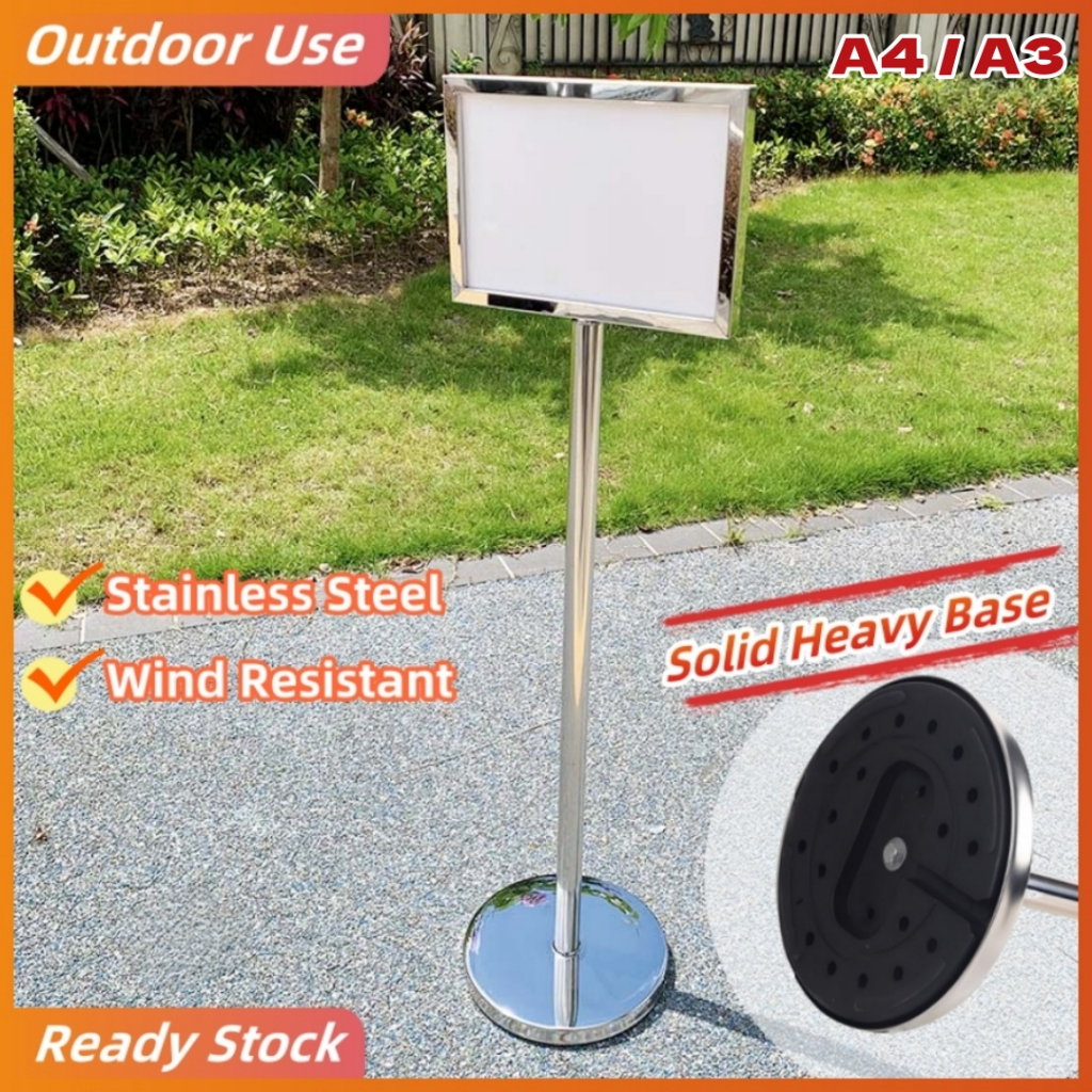 Heavy Duty Signboard Stand Stainless Steel A4 Outdoor Sign Stand ...