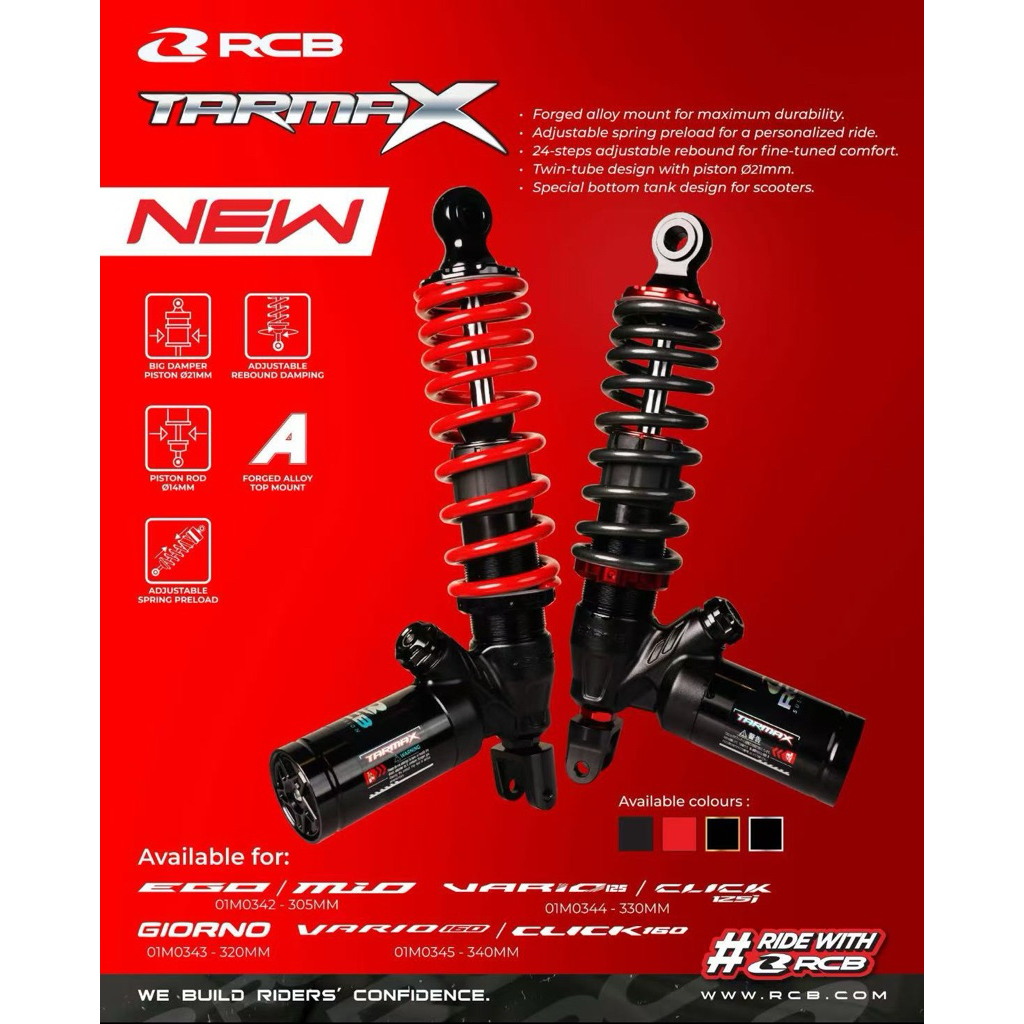RCB ABSORBER TARMAX VARIO160 VARIO150 CLICK PCX 330MM VARIO160 340MM ...