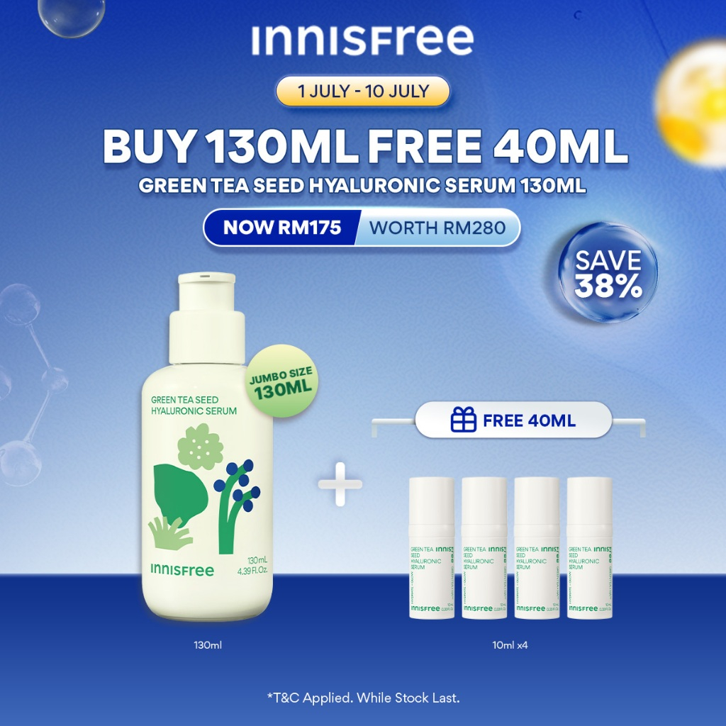 [1 JUL - 10 JUL | BUY 130ML FREE 40ML] Green Tea Seed Hyaluronic Serum ...