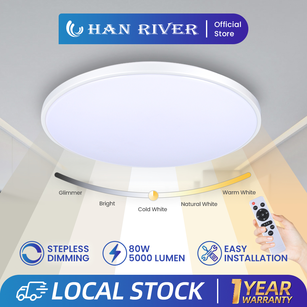 HAN RIVER LED Ceiling Light with Remote Control(36W,48W/3 Color Change ...