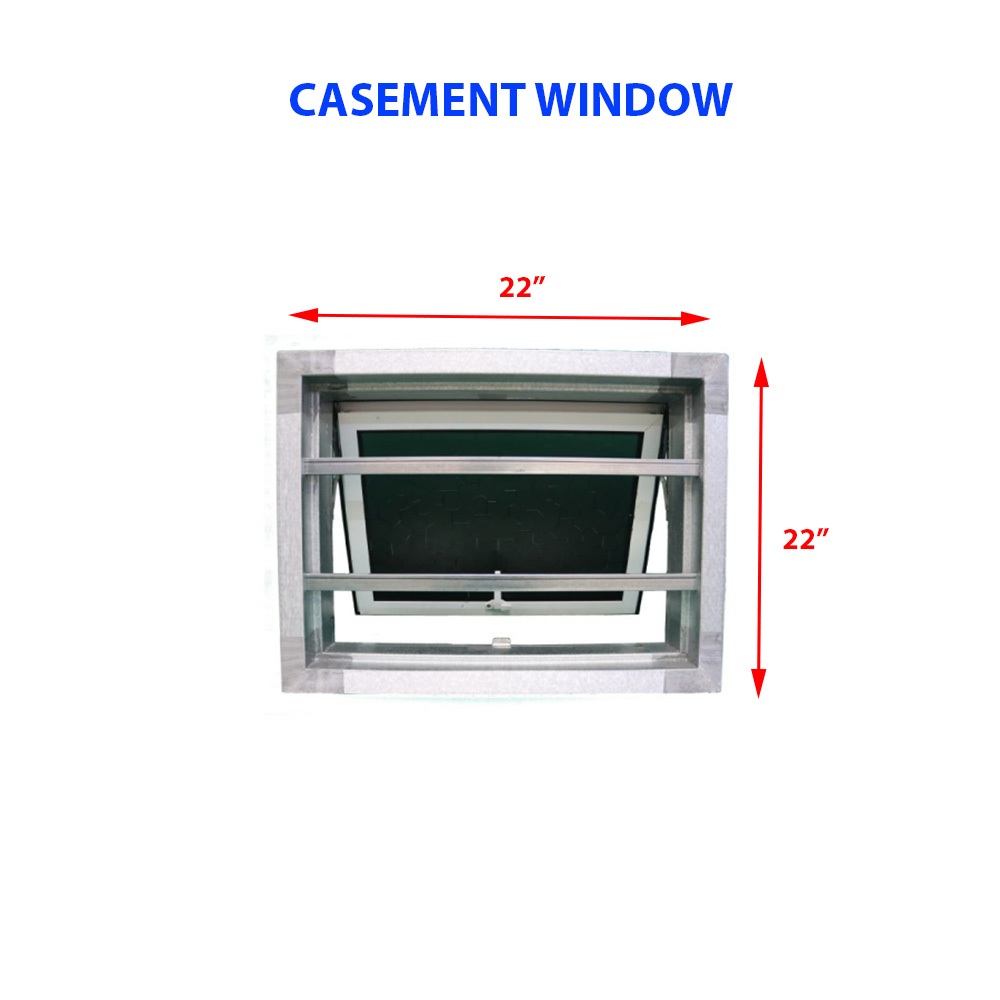 Casement Window 22" X 22" Aluminium window with grill tingkap aluminium ...