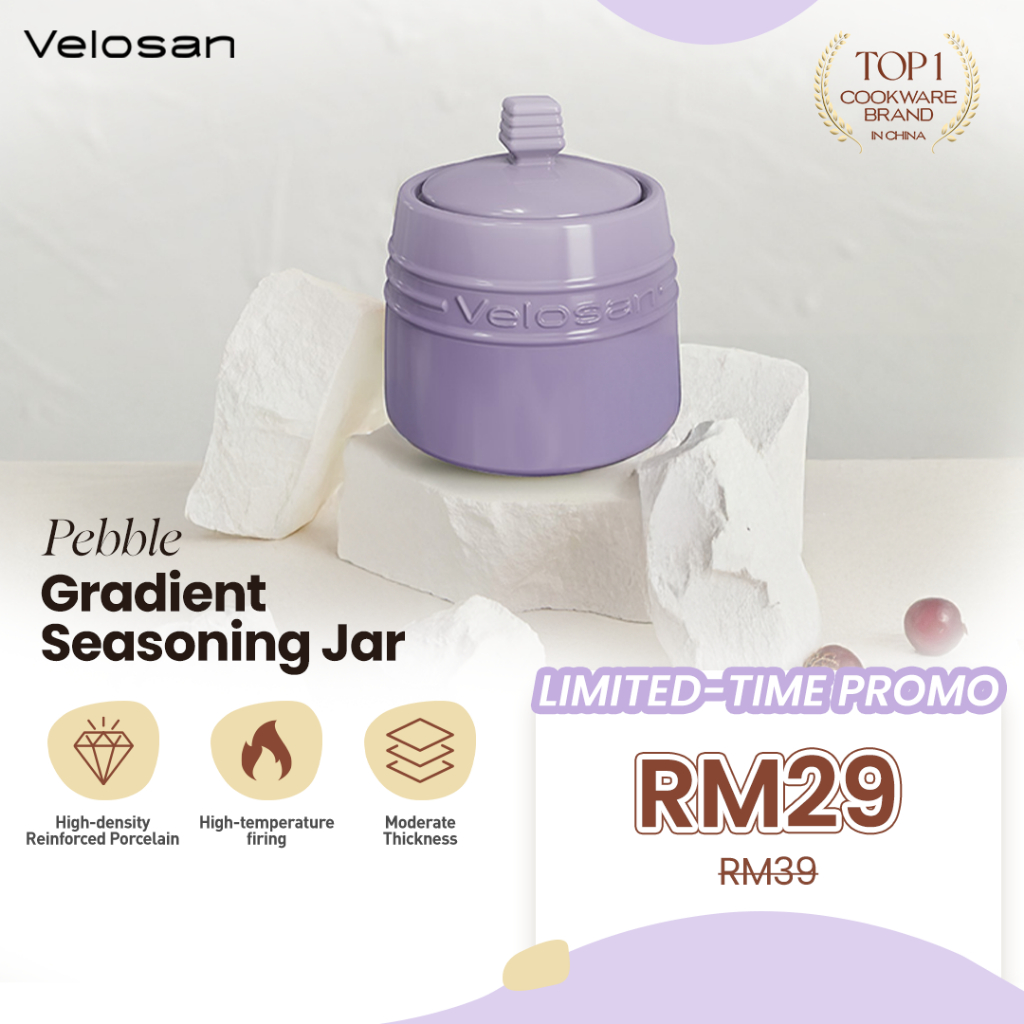 Velosan Pebble Gradient Seasoning Jar | Double-layer Hand-Painted Color ...