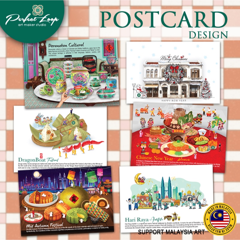 Postcard Design Malaysia Traditional Festival (Poskad Perayaan ...