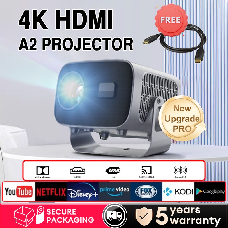 Projector 4K Android 13 360° Flip LCD Projector 1080P WIFI With ...