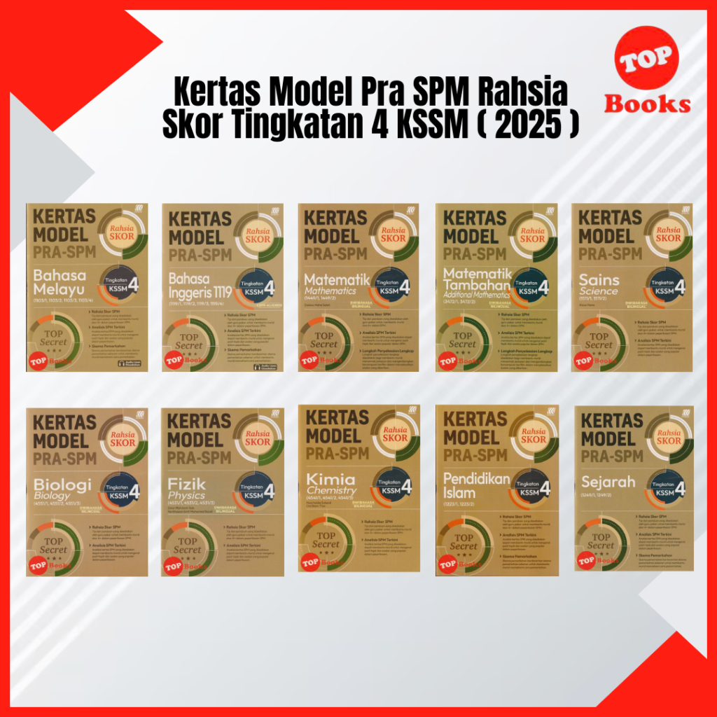 [TOPBOOKS Sasbadi] Buku Latihan : Kertas Model Pra SPM Rahsia Skor Tingkatan 4 KSSM (2025 ...