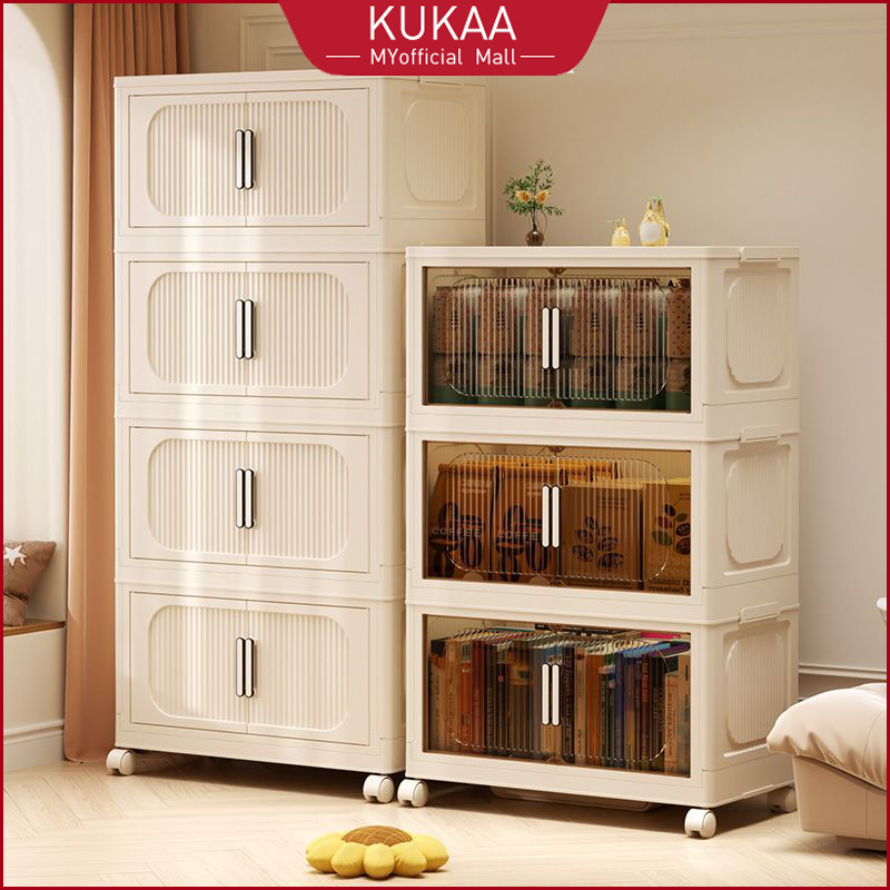 Kukaa Foldable Storage Cabinet Almari Baju Wardrobe Kitchen Cabinet ...