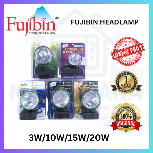 [Original] Fujibin 3W/10W/15W/20W High Power Rechargeable LED Head Lamp ...