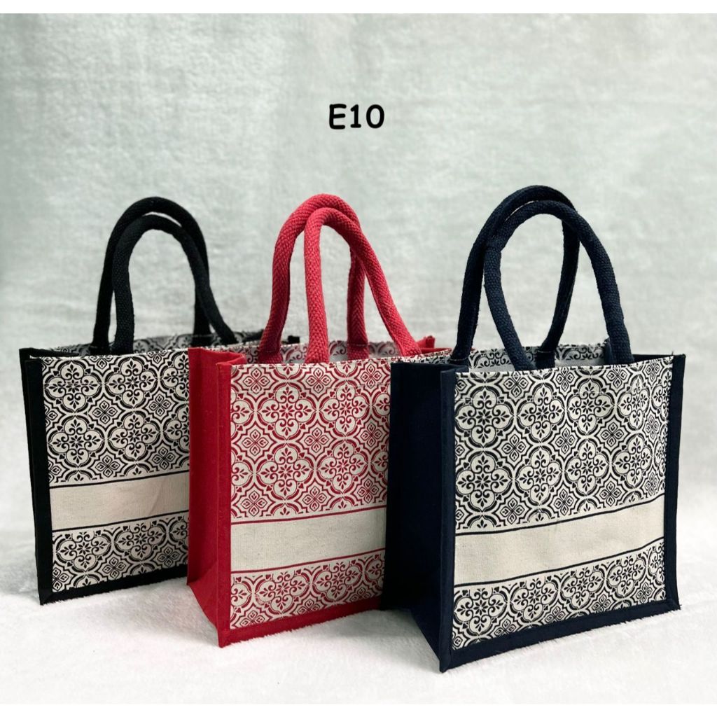 Canvas Laminated Tote Bag Big Small Jute Beg Tangan Wanita Murah Cetak ...