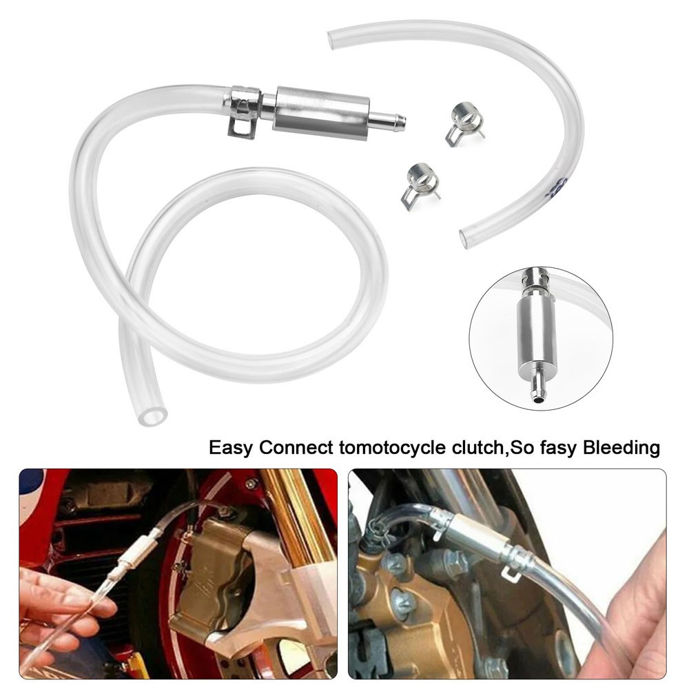 Motorcycle Brake Fluid Clutch Bleeder Hose Pipe Kit Clutch One Way ...