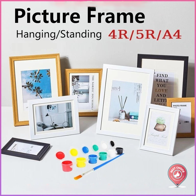 4R 6R A4 A3 Photo Wooden Frame Picture Frame Wall Mounted Home Deco ...