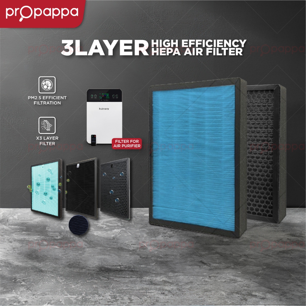Propappa - 3 Layers High Efficiency HEPA Air Filter | Penapis Udara ...