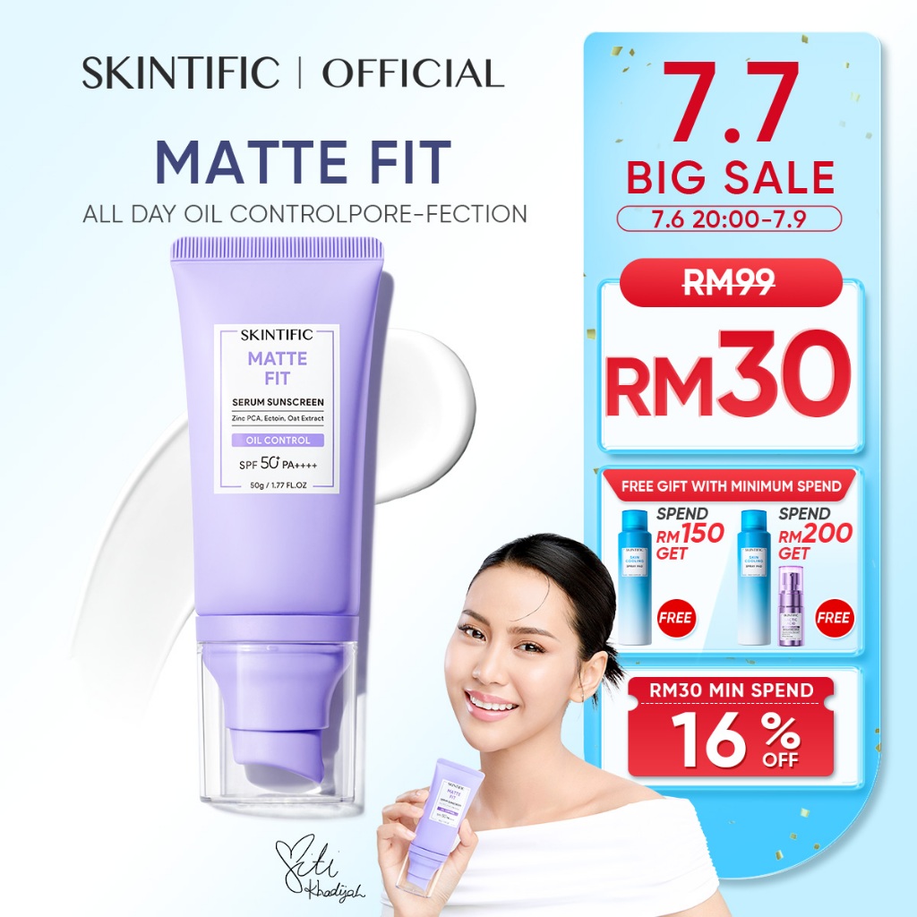 SKINTIFIC Matte Fit Serum Sunscreen Brightening SPF50+PA++++ UV ...