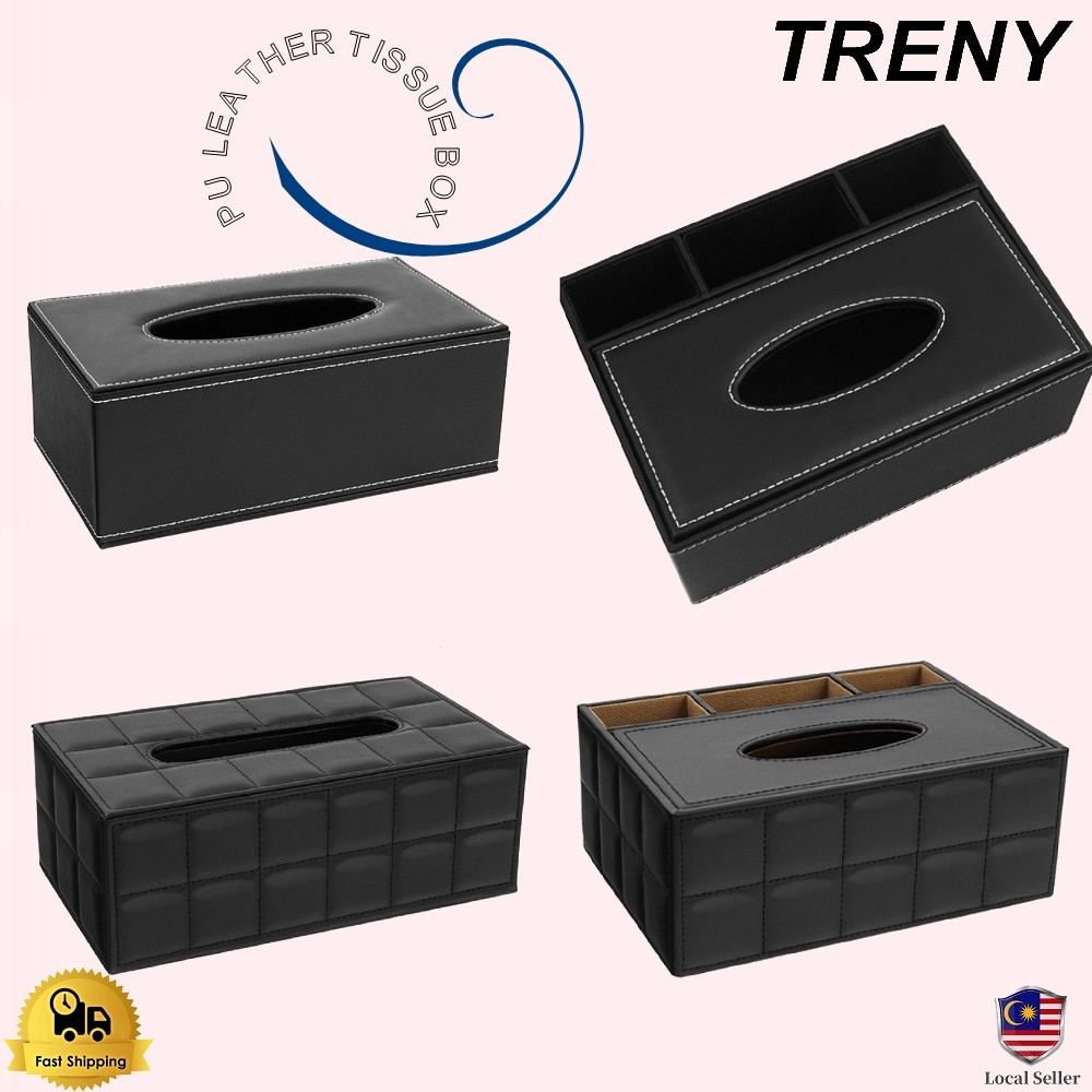 TRENY PU Leather Tissue Holder Tissue Box Tissue Cover Durable Tissue ...