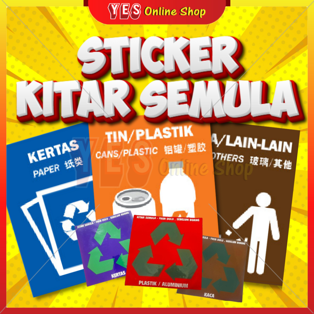 Pelekat Sticker KITAR SEMULA Sticker Tampal Pada Tong Sampah | Shopee ...