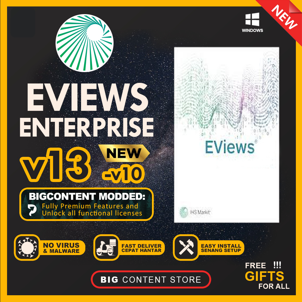 Eviews Enterprise v13 NEW 💯 EASY INSTALL SOFTWARE 💯 LIFETIME PREMIUM 💯 FAST DELIVERY 💯 SAFE ...