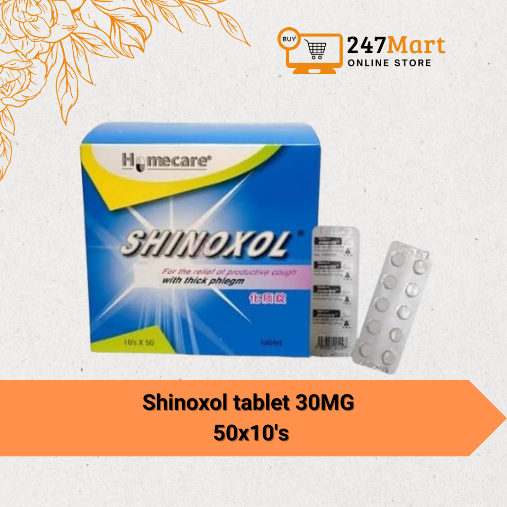 Shinoxol tablet 30MG 50x10's (EXP:10/2025) (Cough/ Phlegm/ Ubat Batuk ...