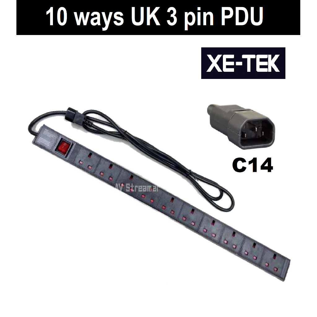 C14 PDU Power Distribution Unit, 10 Ways UK 3 pin | Shopee Malaysia