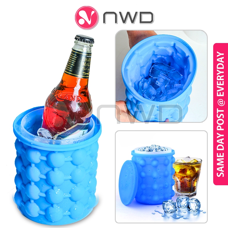 𝗢𝗗𝗢𝗥𝗟𝗘𝗦𝗦 》Magic Ice Cube Maker Silicone Rubber Molds Ice Bucket Bekas ...