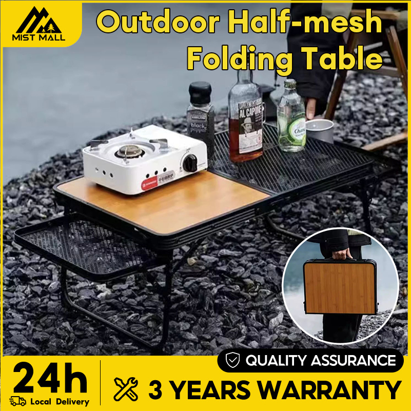 【WTHB】Outdoor Camping Aluminium Mesh foldable Table Meja Lipat portable ...