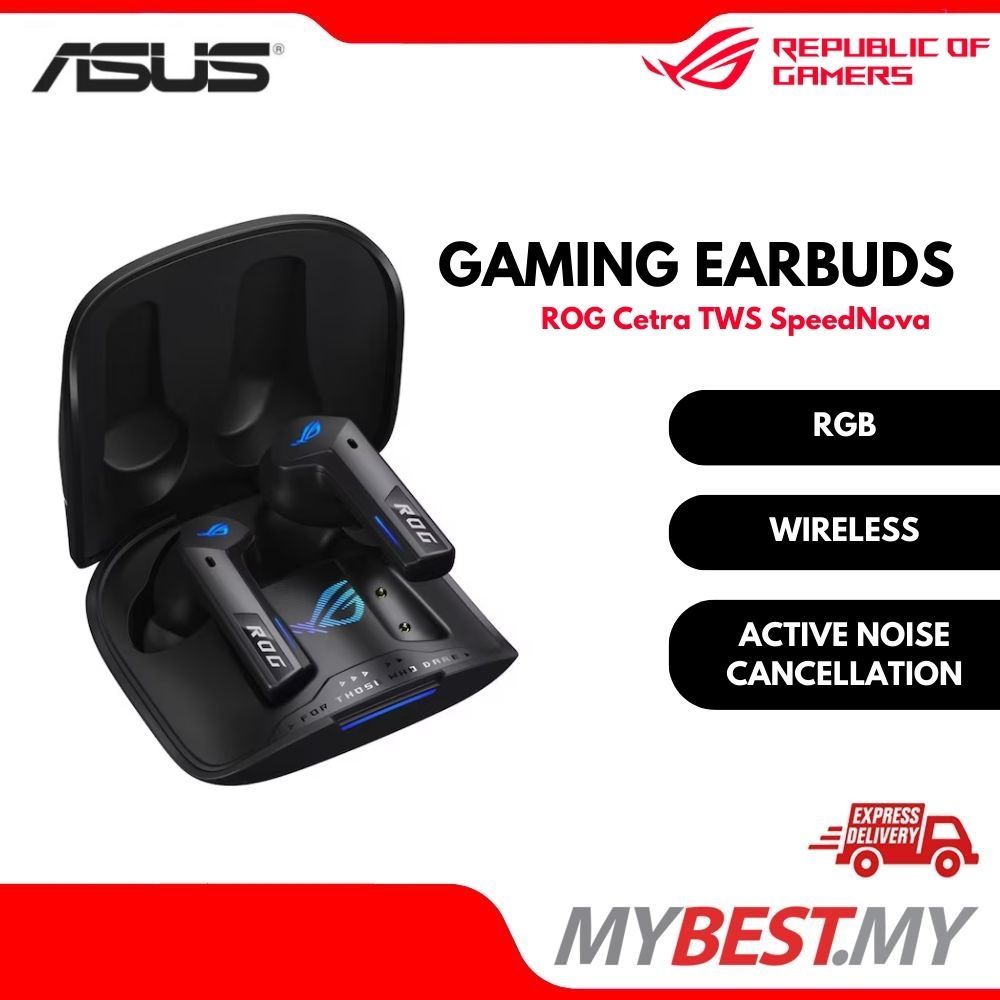ASUS ROG CETRA TRUE SPEEDNOVA WIRELESS BLACK (EARPHONE) - TWS for ...
