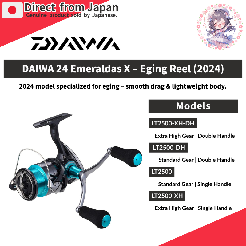 [Daiwa] 24 Emeraldas X Eging Spinning Reel (2024 Model, LT2500 Series – Single/Double Handle, XH ...