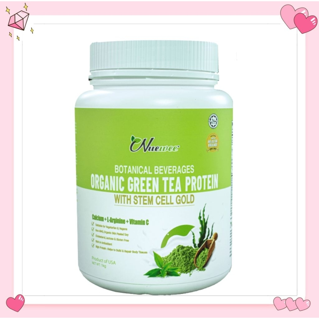 Nuewee Organic Green Tea Protein with Stem Cell Gold (1kg) | Shopee ...