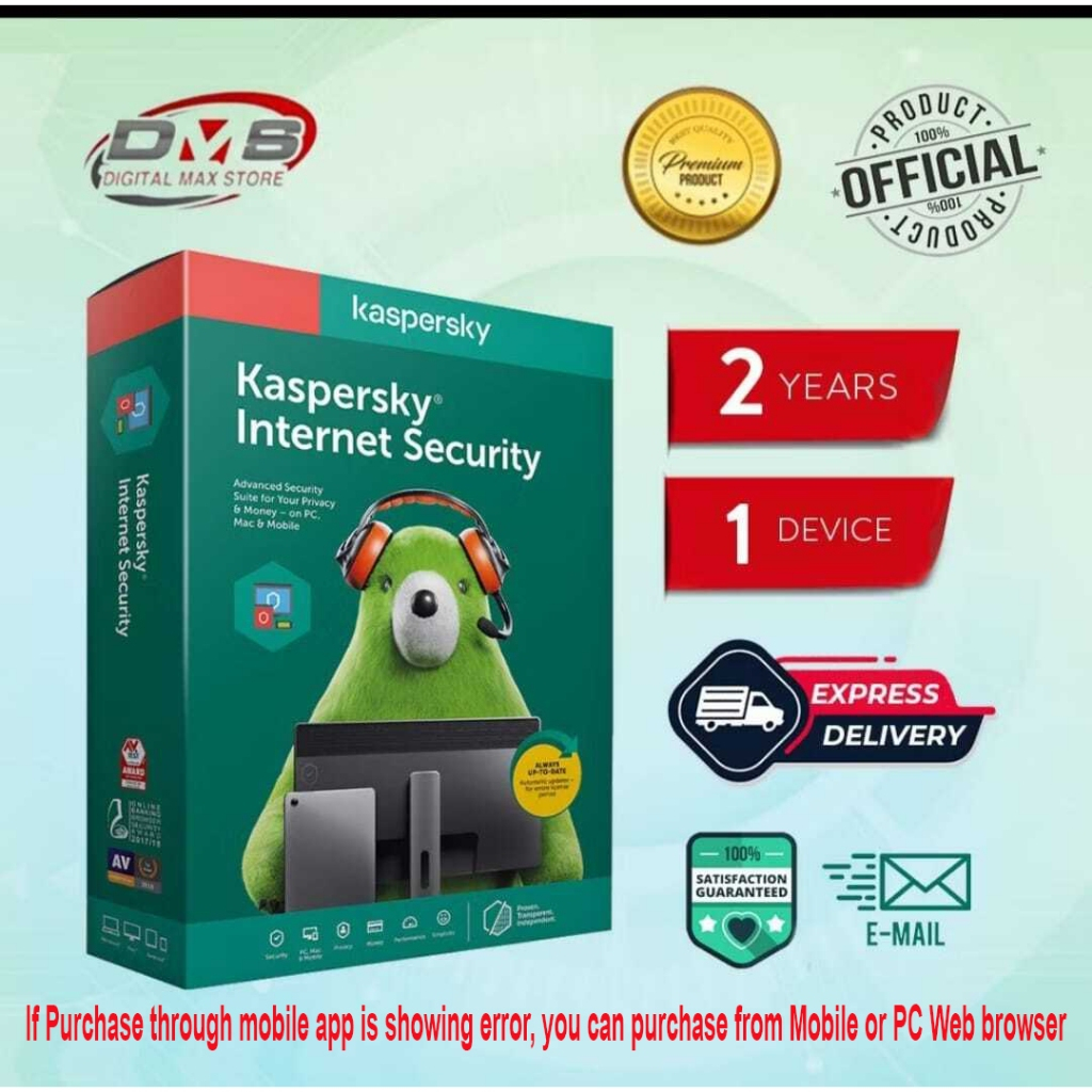 Genuine Kaspersky Standard | Plus | Premium Antivirus | Internet ...