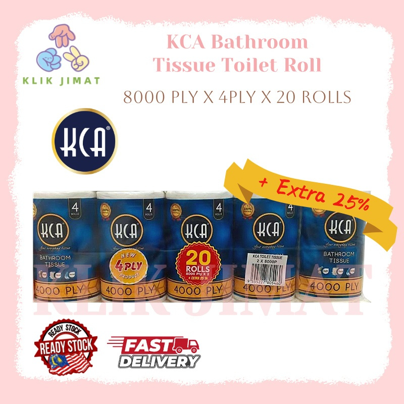 READY STOCK!!![100% Pure Pulp] KCA Bathroom Tissue Toilet Roll 8000 Ply ...