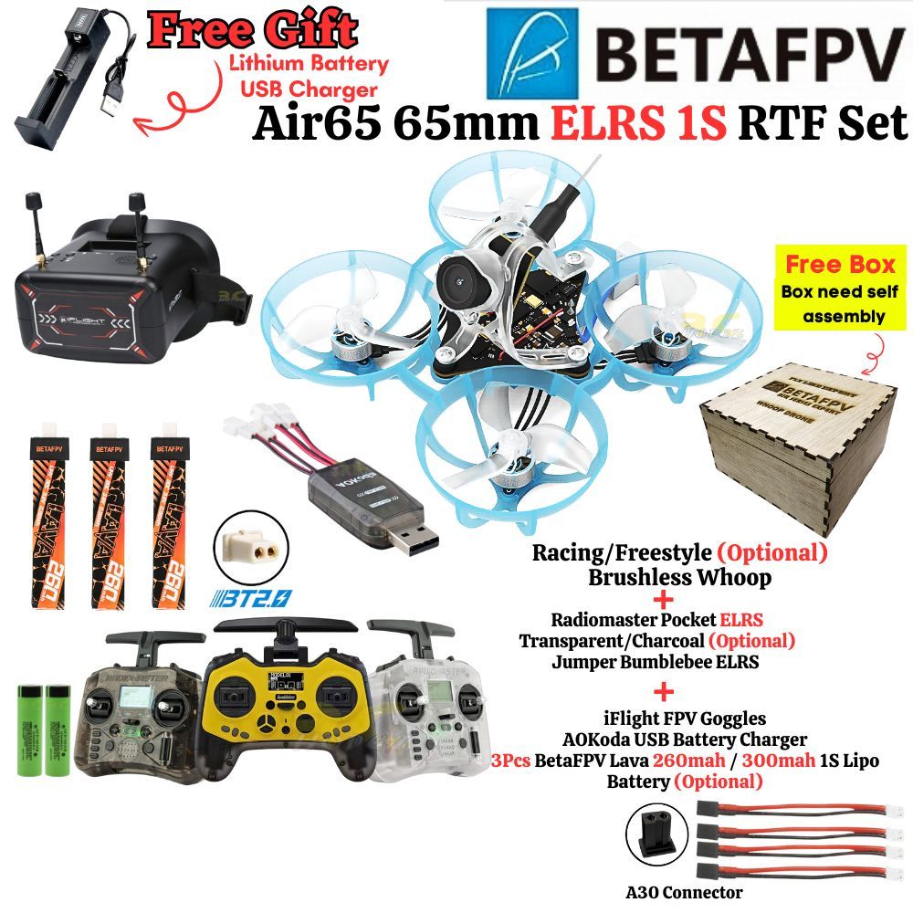 BetaFPV Air65 Brushless Whoop Quadcopter ELRS 65mm 1S Ultralight 17.3g ...