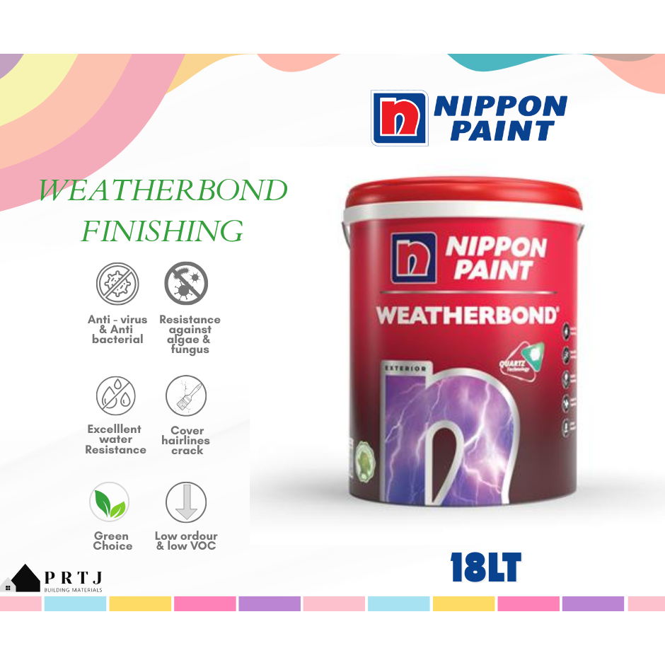 18L Nippon Paint Weatherbond Quartz Sheen Finishing / Exterior Wall ...