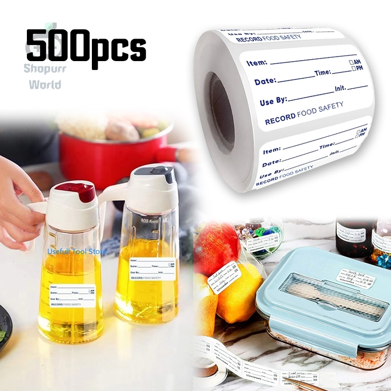 500pcs/roll Kitchen Date Label Stickers Food Storage Content | Shopee ...