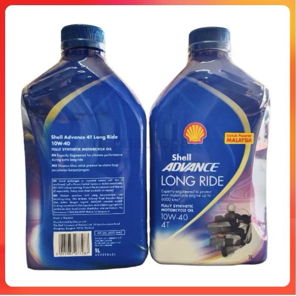 100% ORIGINAL SHELL ADVANCE LONG RIDE 10W-40 4T FULLY SYNTHETIC ...