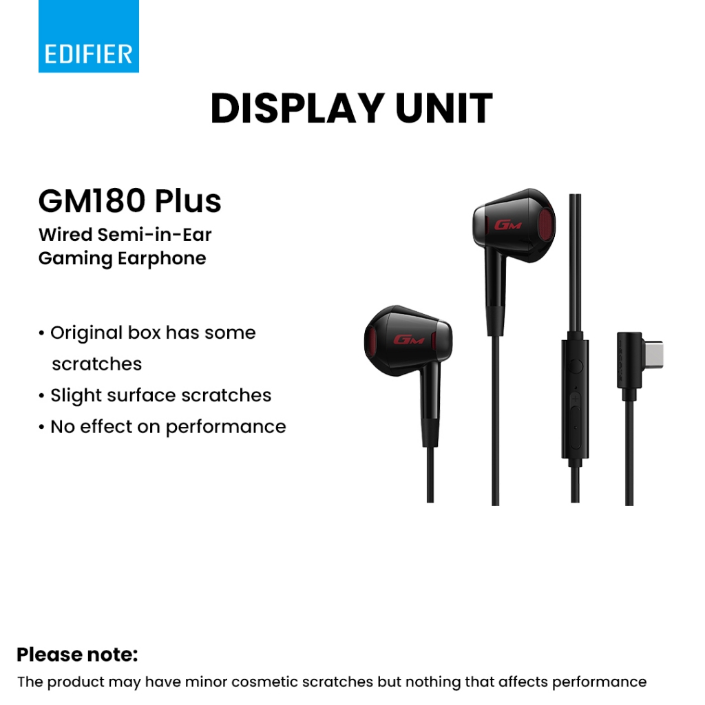 Edifier HECATE GM180 PLUS [Display Unit] Wired Semi-in-ear Gaming ...