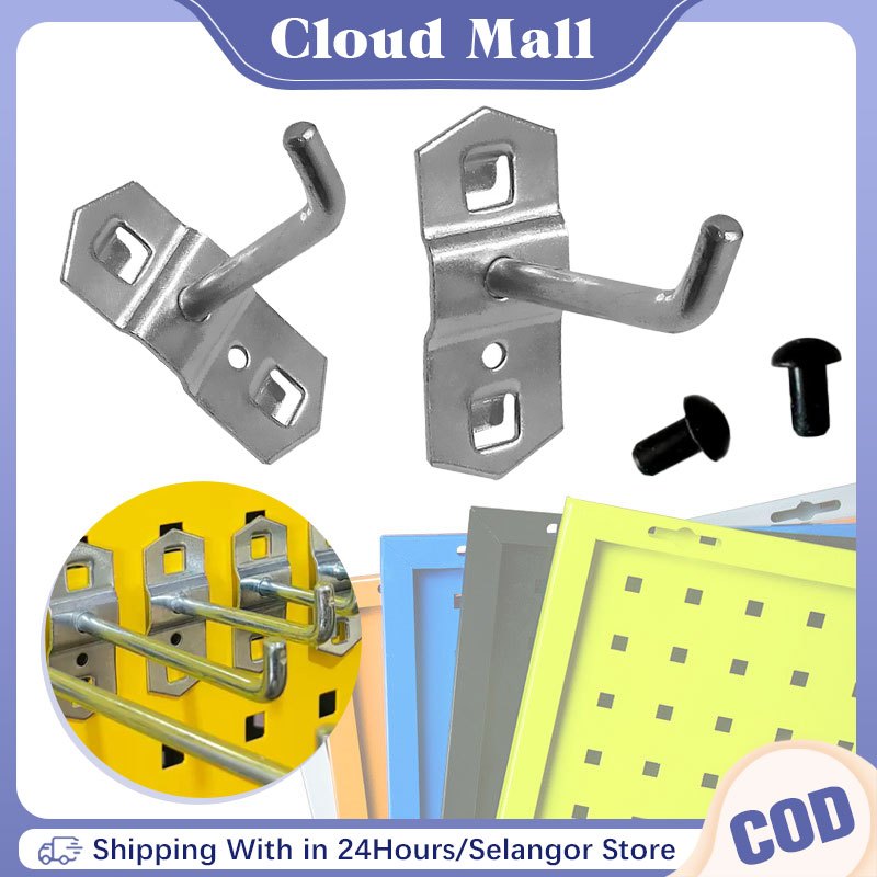 5pcs Hardware Tool Steel Oblique Hanger Square Hole Pegboard Hook 25 ...