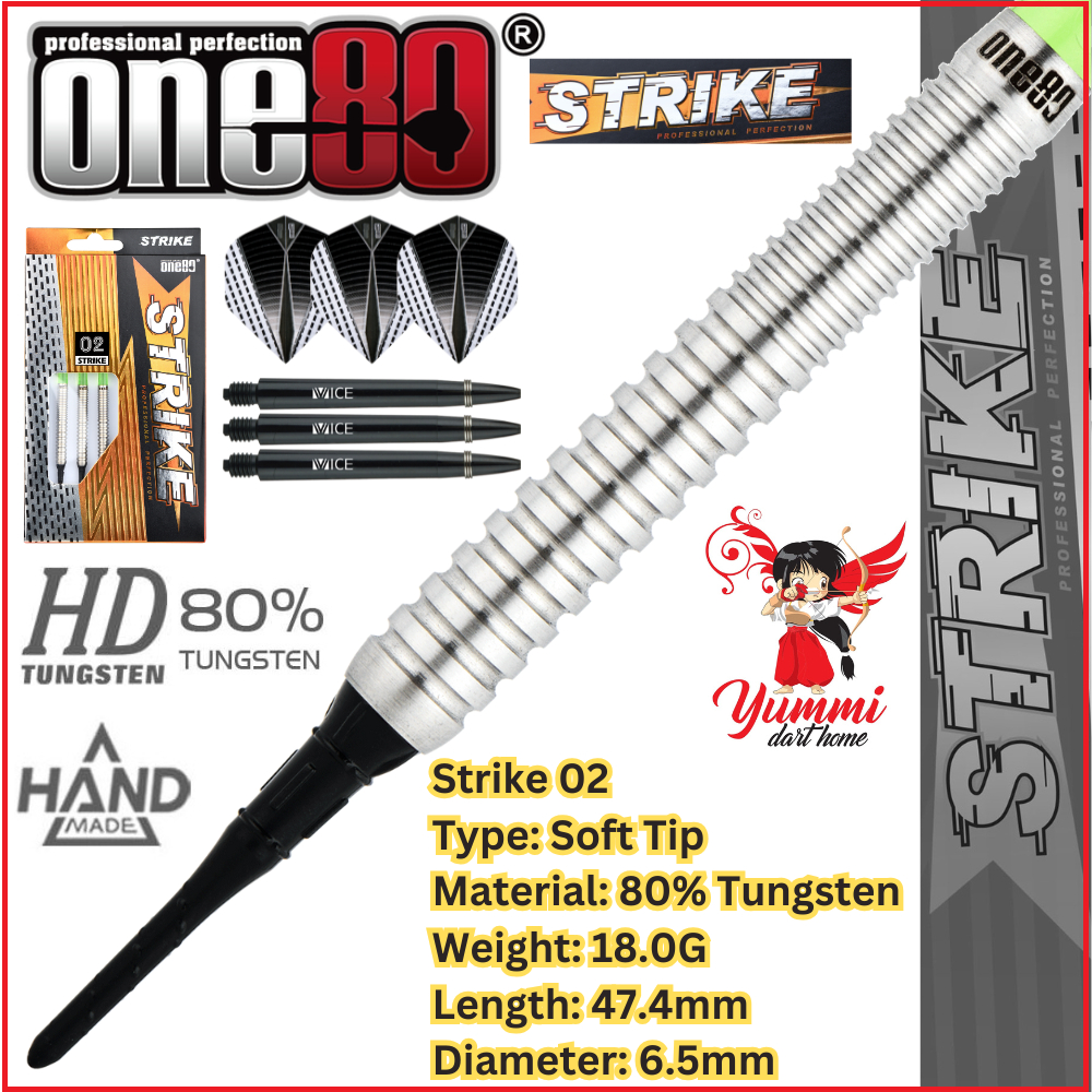 One80 Soft Tip Dart 80% Tungsten Strike 02 (18G) | Shopee Malaysia