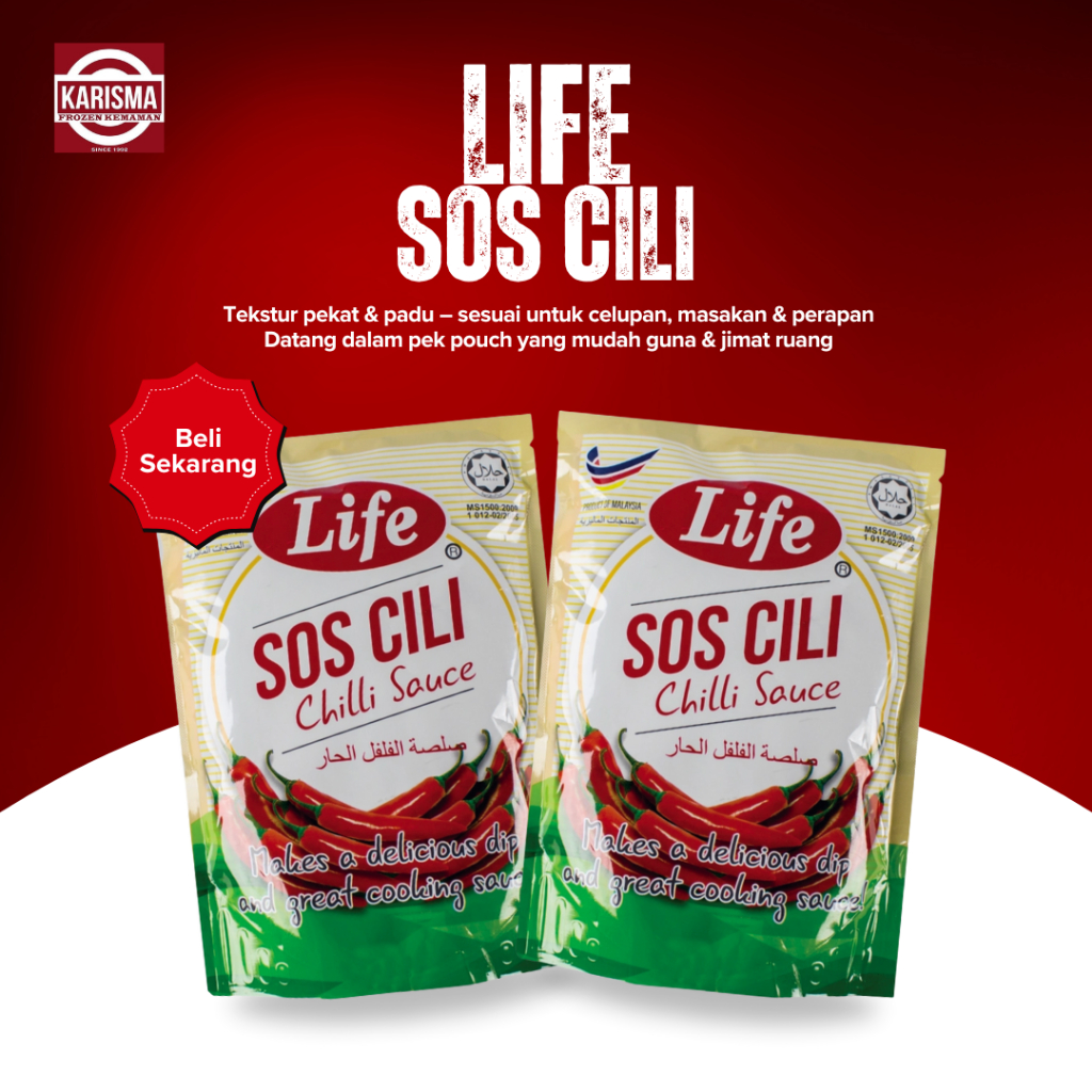 (EXP 09/08/2025) SOS CILI LIFE POUCH 1kg / CHILLI SAUCE LIFE PACKET 1kg ...